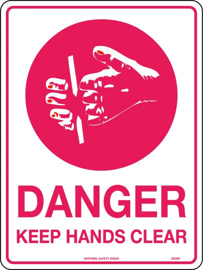 Danger Keep Hands Clear with Graphic | Uniform Safety Signs