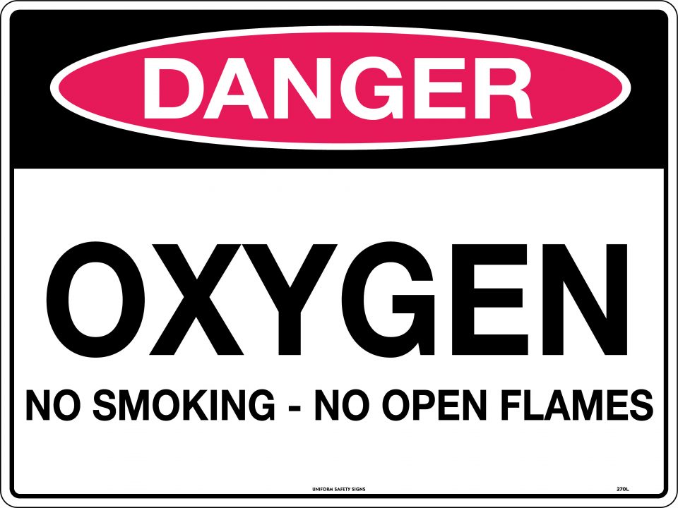 Danger Oxygen No Smoking No Open Flames | Danger Signs | USS