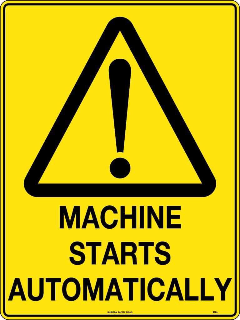 Machine Starts Automatically | Caution Signs | USS