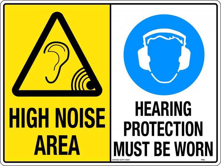 High Noise Area/Hearing Protection Must Be Worn | Uniform Safety Signs