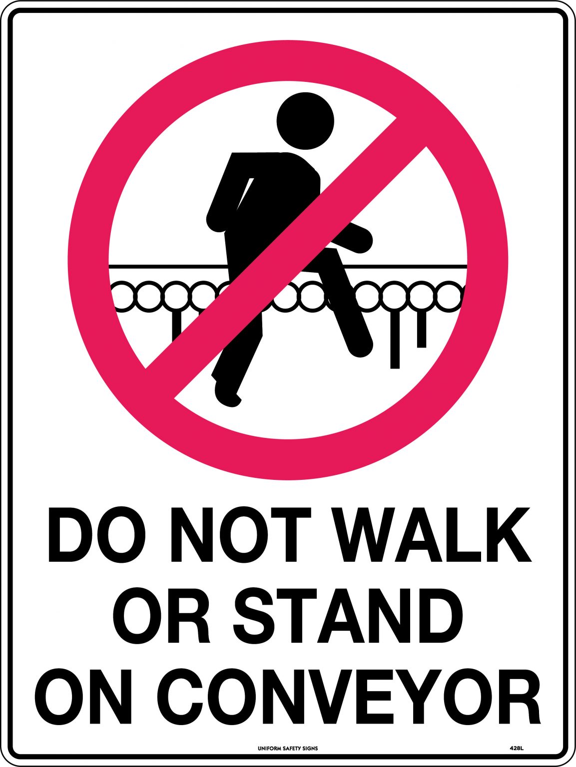 Do Not Stand or Walk on Conveyor | Uniform Safety Signs