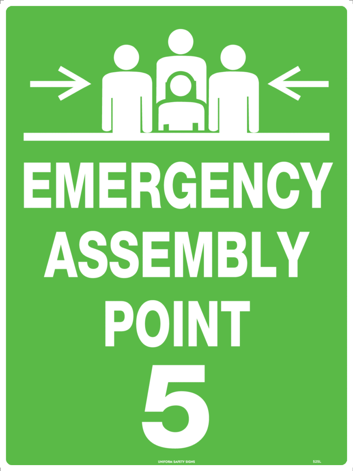 Emergency Assembly Point 5 | First Aid Signs | USS