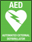 (White/Green) AED with Symbol | First Aid Signs | USS