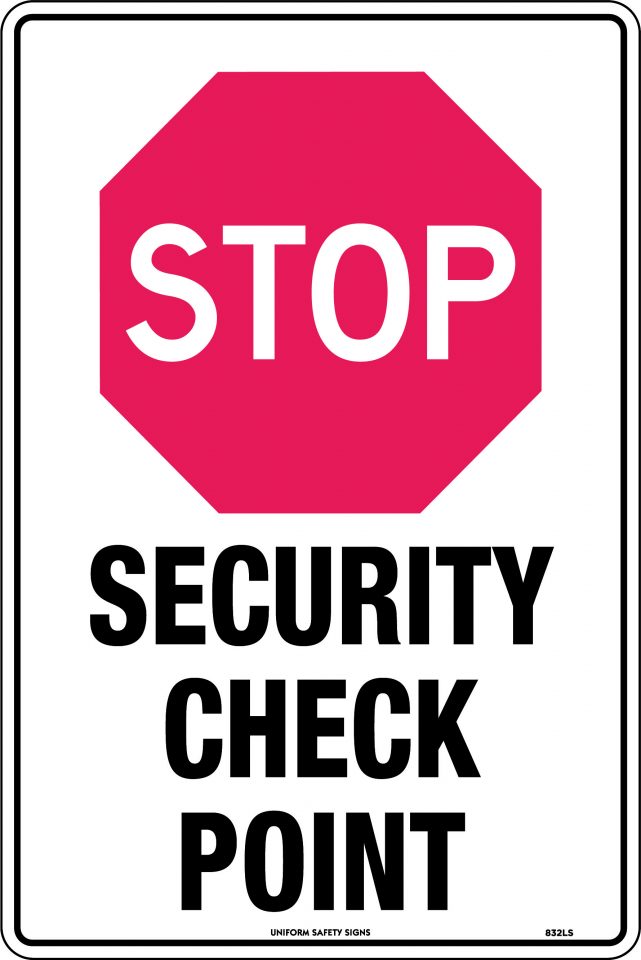 Stop Security Check Point | General Signs | USS