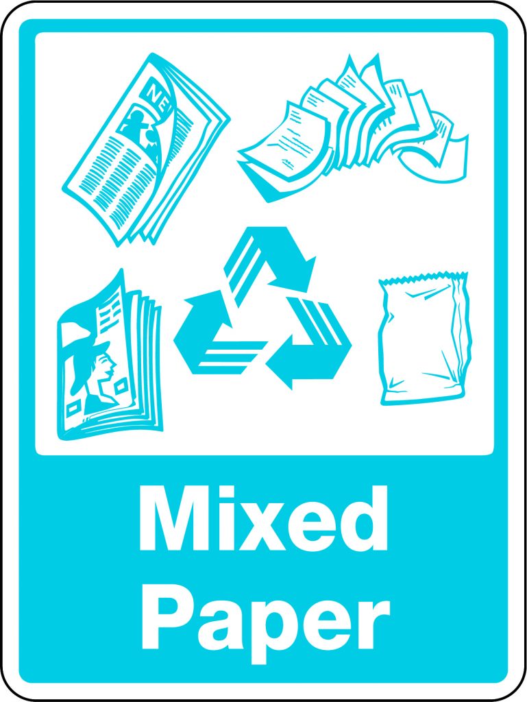 Mixed Paper [With Recycling Picto] | General Signs | USS