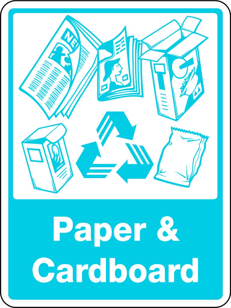 Paper & Cardboard [WIth Recycling Picto] | General Signs | USS
