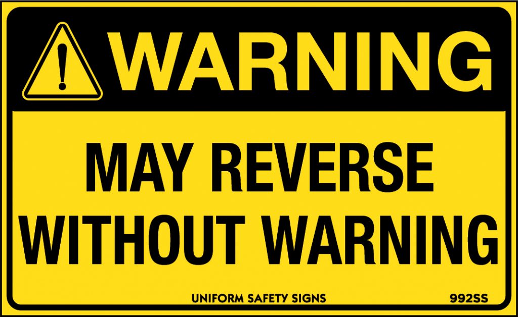 Warning May Reverse Without Warning | Machinery Signs | USS