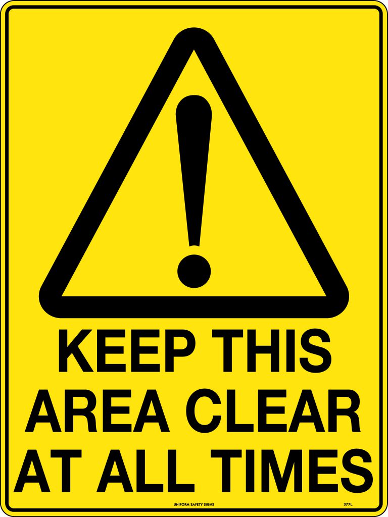 Keep This Area Clear At All Times | Uniform Safety Signs