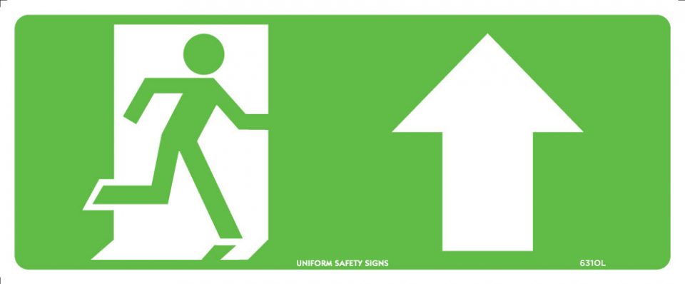 Running Man With Arrow Up | Exit/Entry Signs | USS
