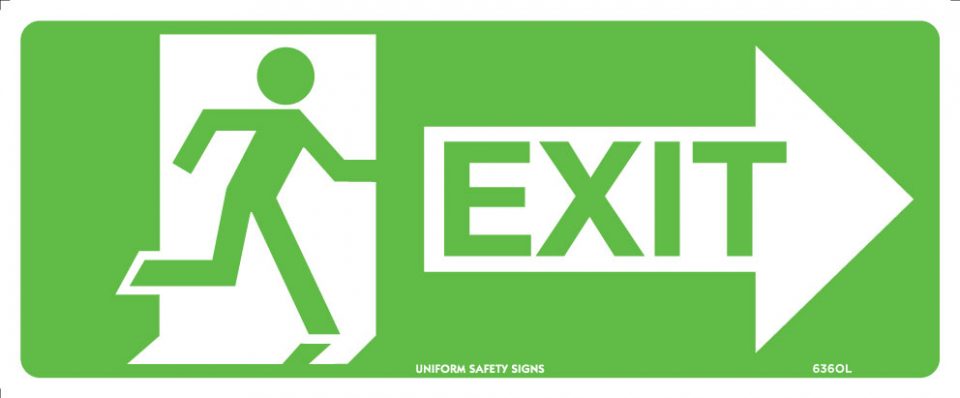 Running Man With Exit and Right Arrow | Exit/Entry Signs | USS