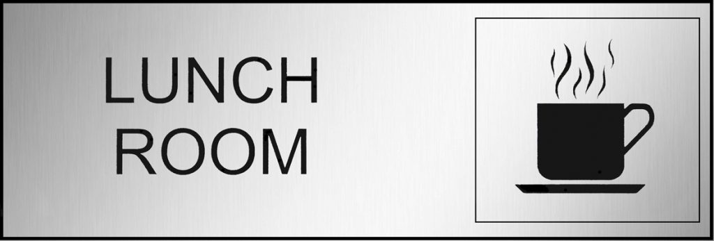 Lunch Room (With Picto) Engraved Traffolite | Architectural | USS