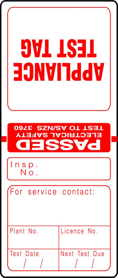 Red Electrical Test Tags (Pkt 100) | Uniform Safety Signs