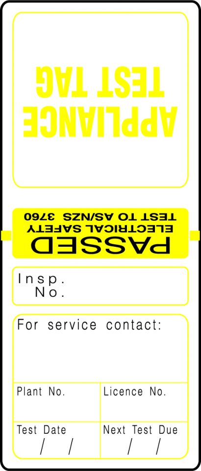 Yellow Electrical Test Tags (Pkt 100) | Electrical Test Tags | USS