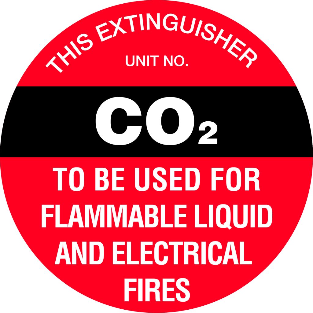 Fire Extinguisher Marker - CO2 (Black) | Uniform Safety Signs