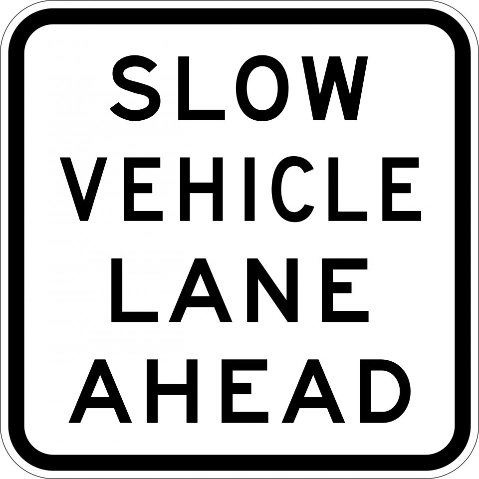 Slow Vehicle Lane Ahead | Road Signs | USS