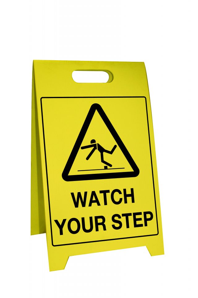 Corflute A-Frame Watch Your Step | Cones & Stands | USS
