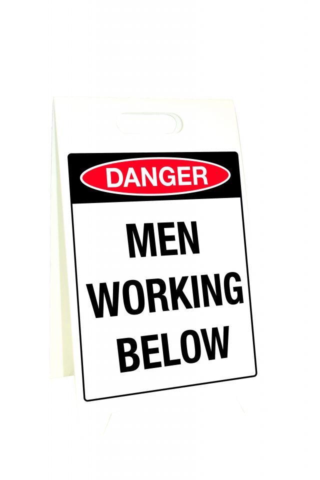 Corflute A-Frame Danger Men Working Below | Cones & Stands | USS