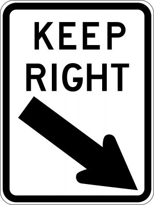 Keep Right (with arrow) | Road Signs | USS