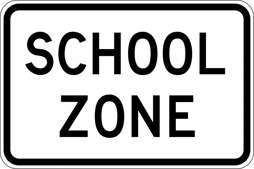 White School Zone Road Markings | Road Signs | USS