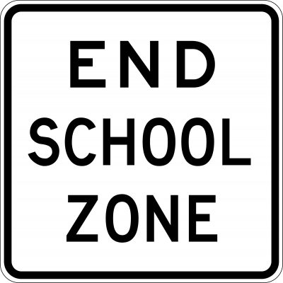 End School Zone | Road Signs | USS