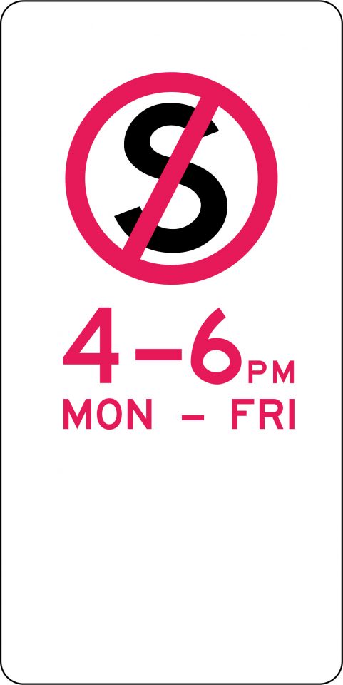 No Stopping, Specific Times | Parking Signs | USS