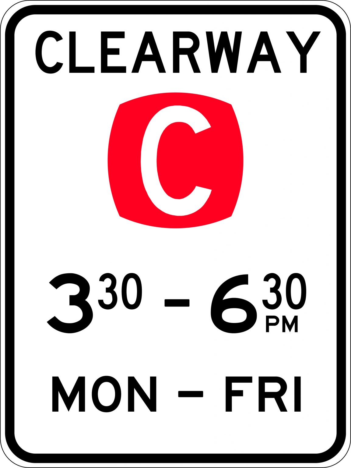 Clearway (Single Period) | Parking Signs | USS