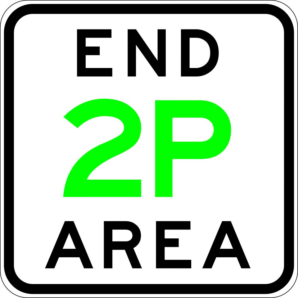End 2P Area | Parking Signs | USS