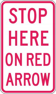 Stop Here On Red Arrow | Road Signs | USS