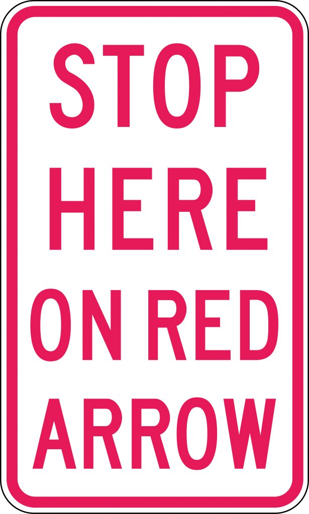 Stop Here On Red Arrow | Road Signs | USS