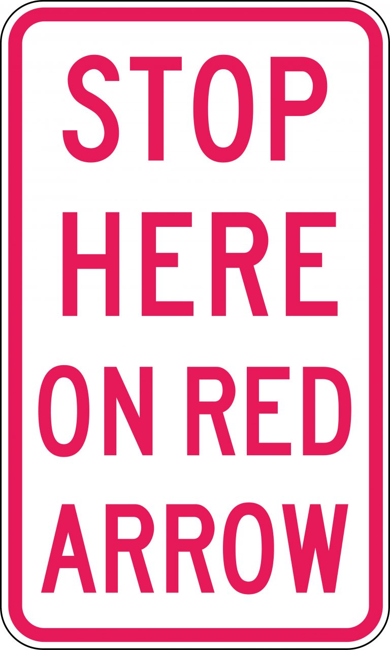 Stop Here On Red Arrow | Road Signs | USS