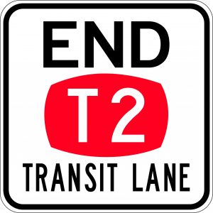 End T2 Transit Lane | Road Signs | USS