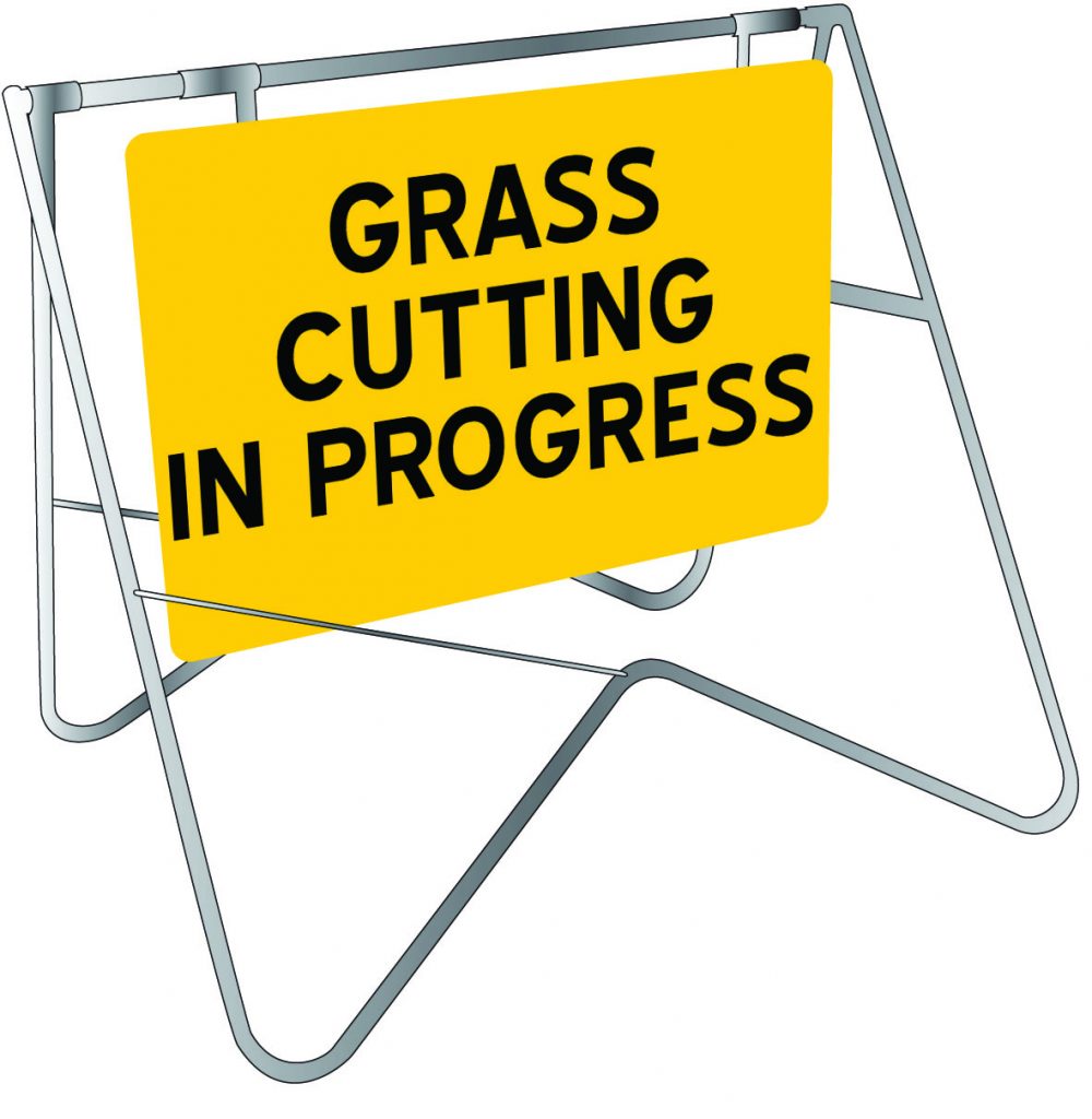 Grass Cutting In Progress | Uniform Safety Signs