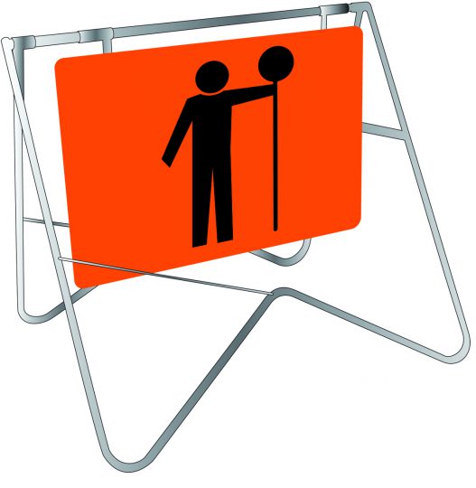 Symbolic Stop/Slow Man Sign With Swing Stand | USS
