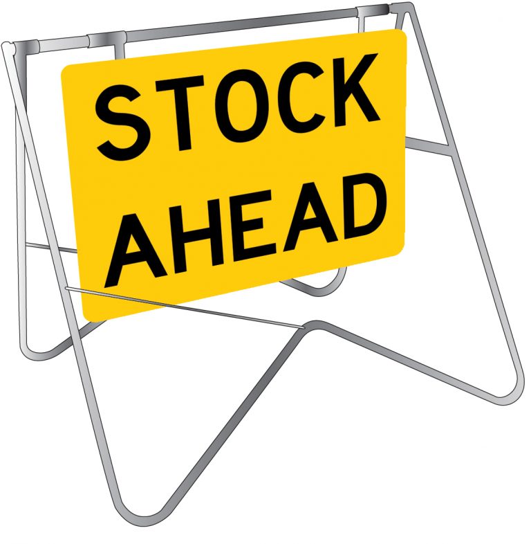 Stock Ahead Safety Sign | Swing Stand Signage | USS