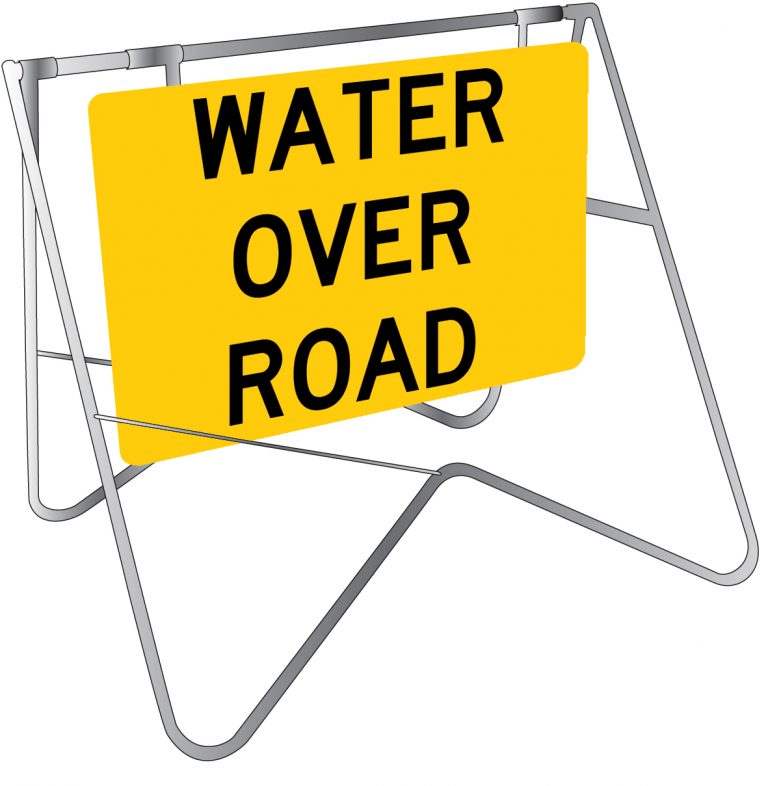 Water Over Road | Flood Signage, Swing Stand Signage | USS