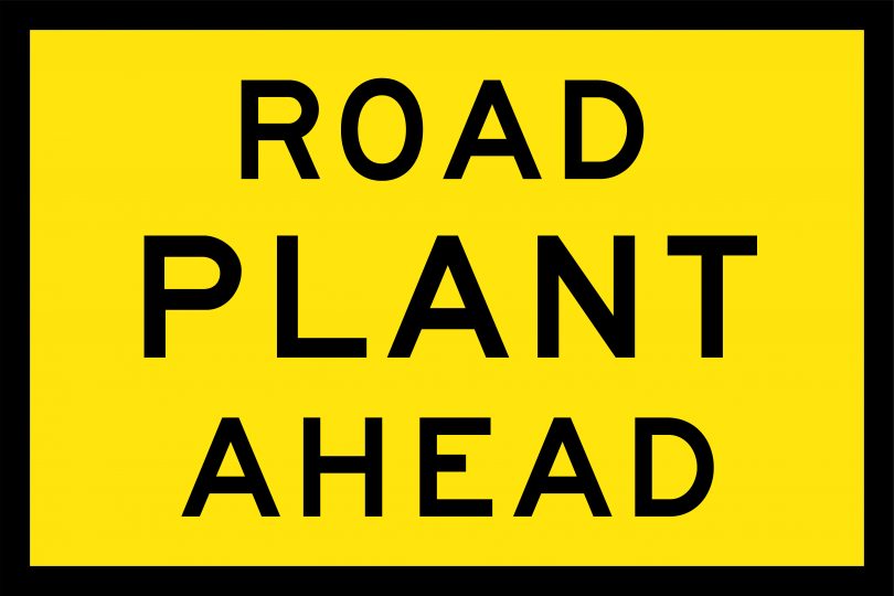 Road Plant Ahead | Boxed Edge | Uniform Safety Signs