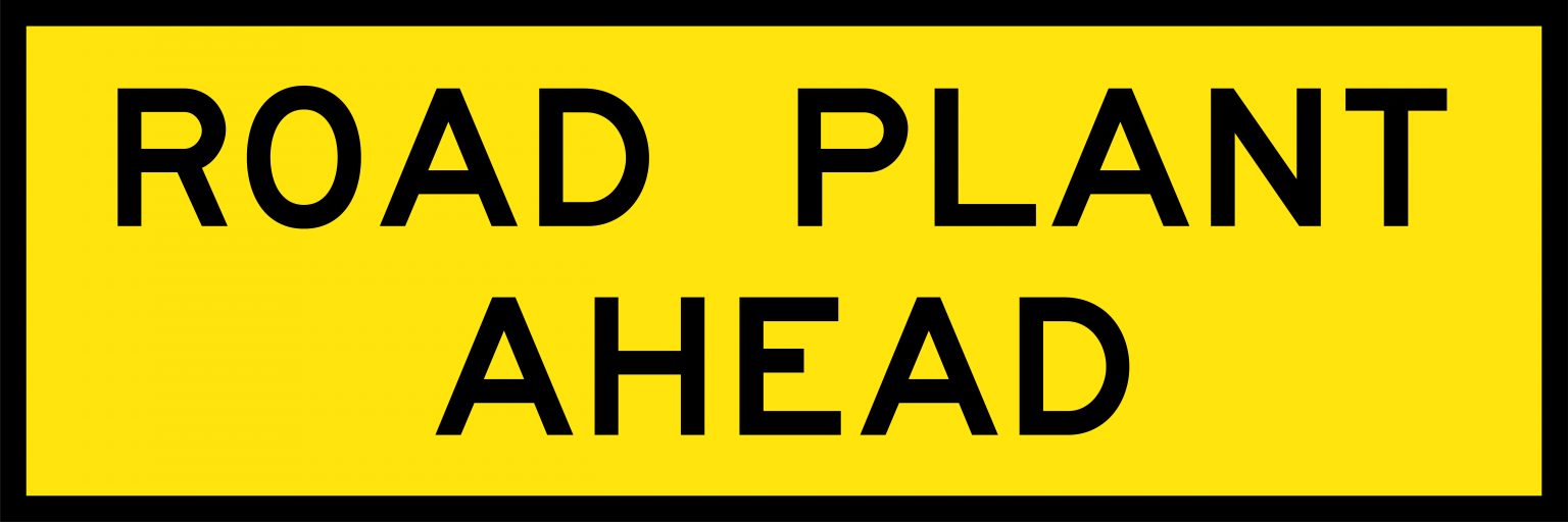 Road Plant Ahead Safety Sign | Boxed Edge | USS