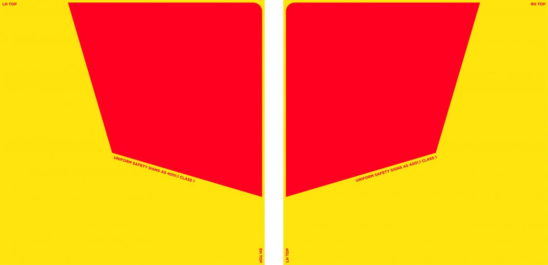 Rear Marker Plates, Pair, Red/Ylw | Vehicle Signs | USS