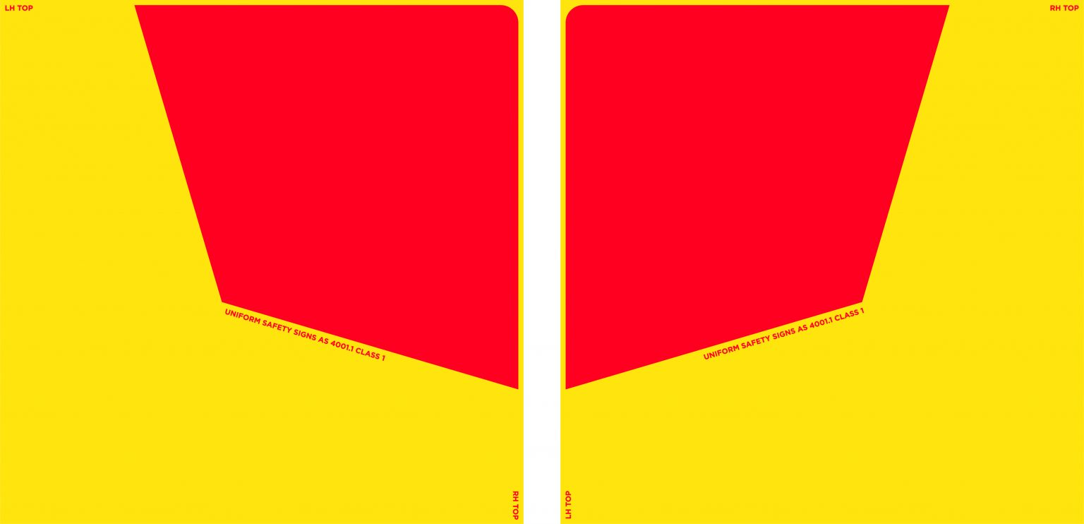 Rear Marker Plates, Pair, Red/Ylw | Vehicle Signs | USS