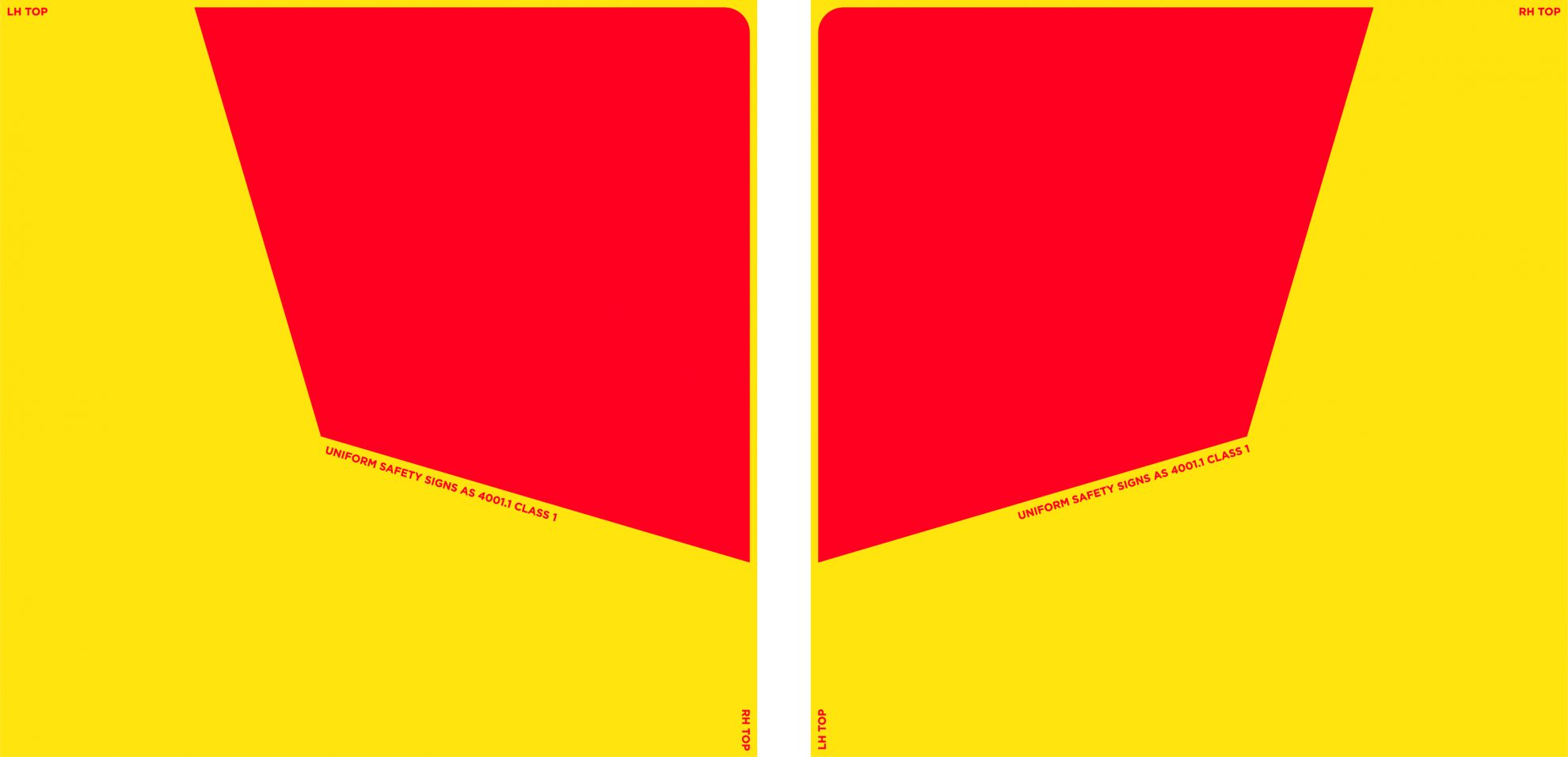 Rear Marker Plates, Pair, Red/Ylw | Vehicle Signs | USS