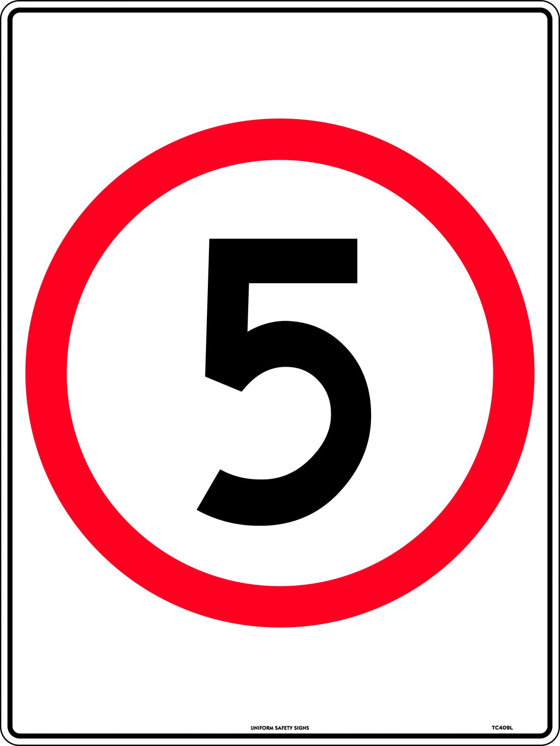 5km Speed in Roundel | Road Signs, Speed Limit | USS