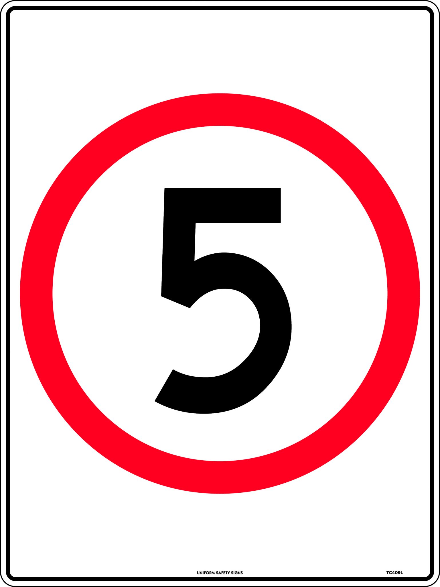 5km Speed in Roundel | Road Signs, Speed Limit | USS