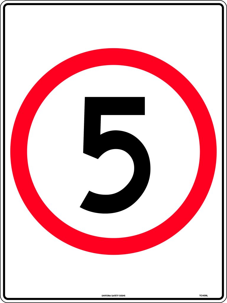 5km Speed in Roundel | Road Signs, Speed Limit | USS
