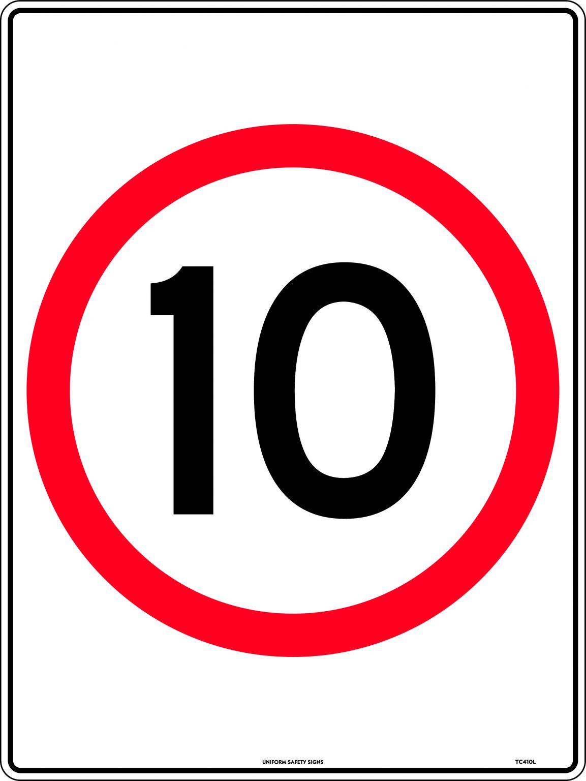 10km Speed in Roundel | Road Signs, Speed Limit | USS