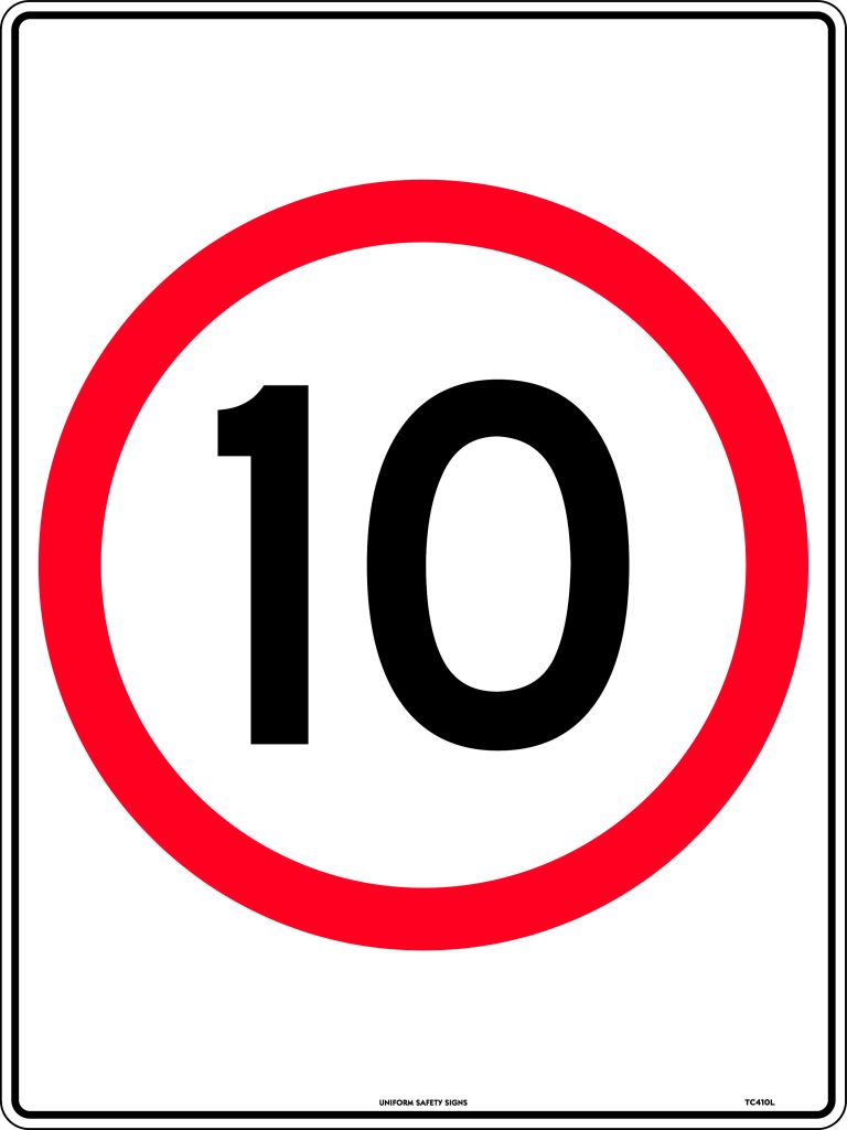 10km Speed in Roundel | Road Signs, Speed Limit | USS