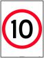10km Speed in Roundel | Road Signs, Speed Limit | USS