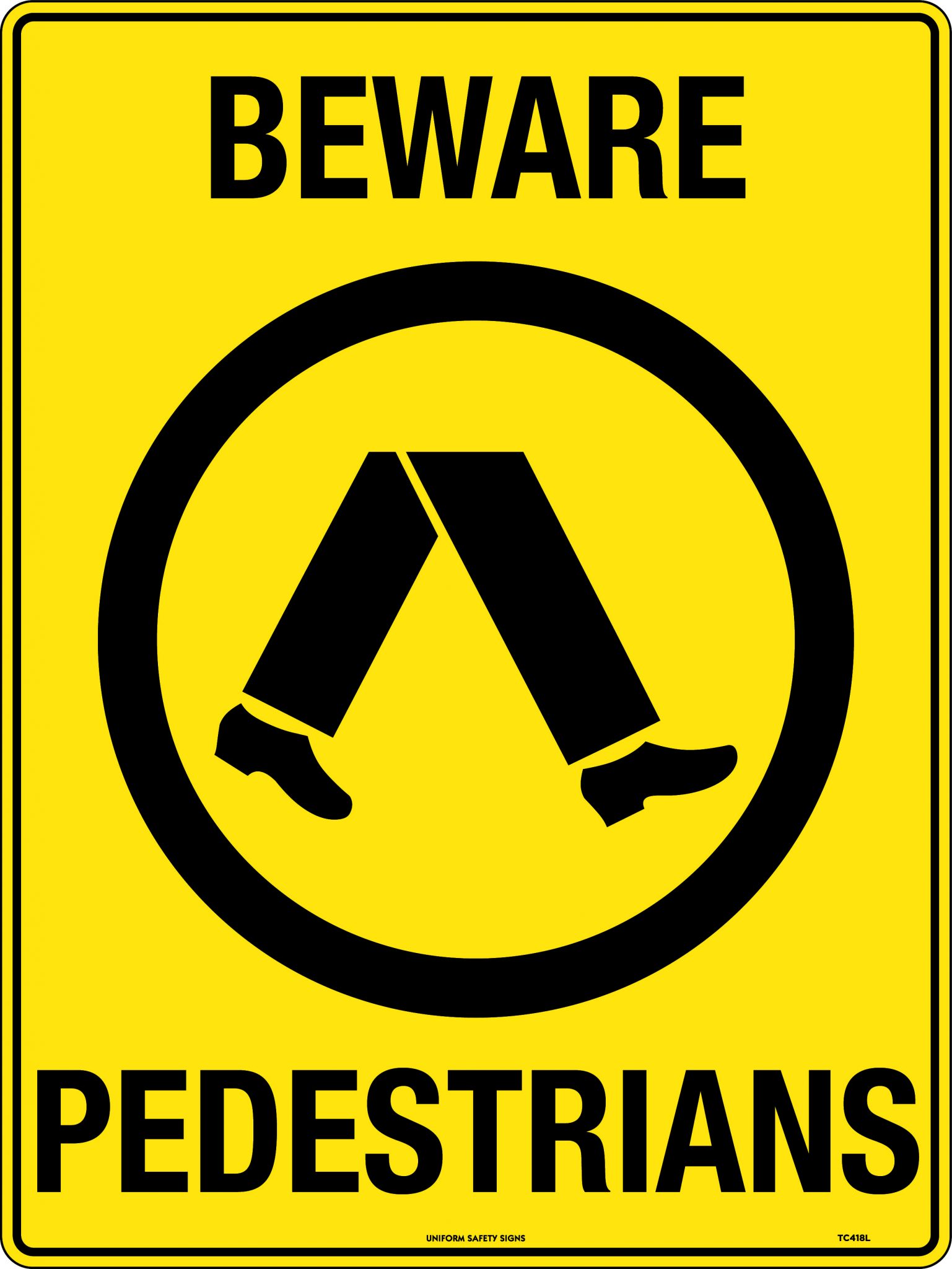 Beware Pedestrians | Parking Signs, Road Signs | USS