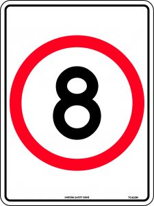 8km Speed in Roundel | Road Signs, Speed Limit | USS