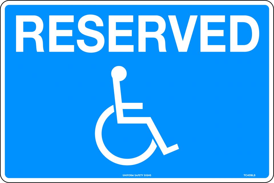 Reserved (Disabled Picto) | Parking Signs | USS