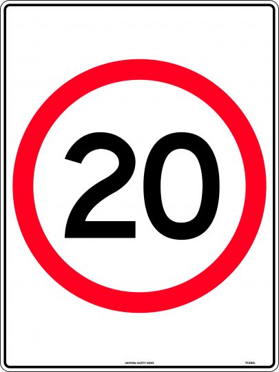 20km Speed In Roundel | Road Signs, Speed Limit | USS